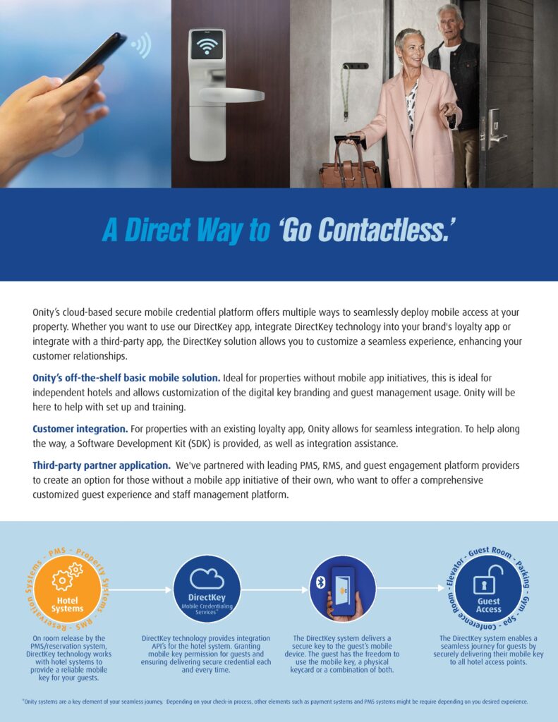 Công nghệ DirectKey™ của Onity - KHÓA KHÁCH SẠN, KÉT ĐIỆN TỬ, MINIBAR ...